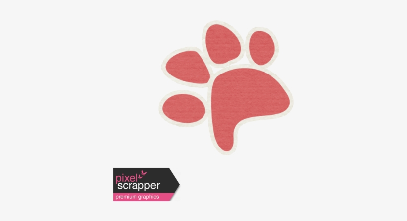 Red Paw Print Sticker - Digital Scrapbooking PNG Image | Transparent ...