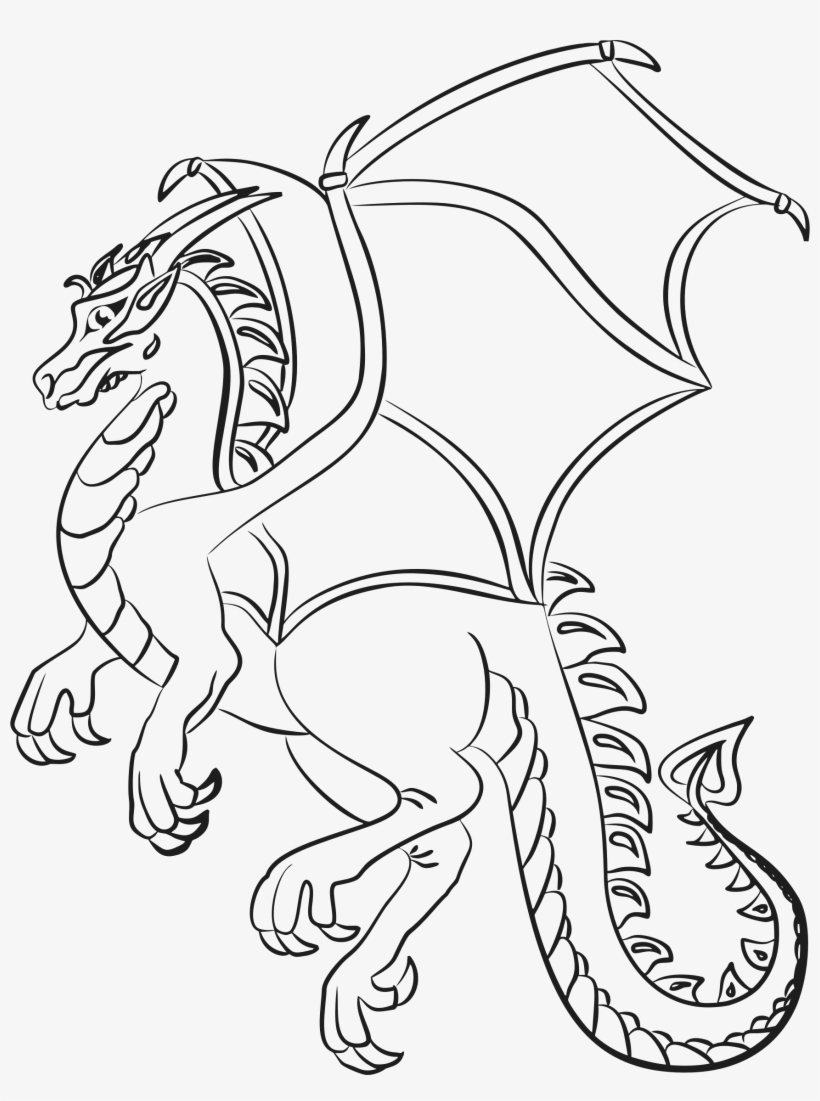 This Free Icons Png Design Of Cartoon Dragon Line Art PNG Image ...