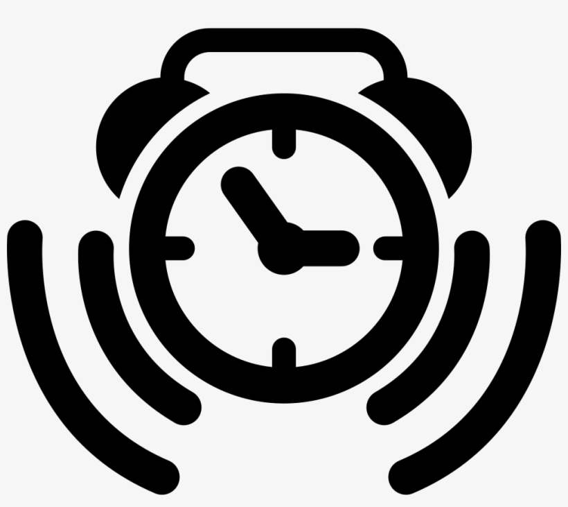 Alarm Clock Ringing Symbol - Transparent White Line Alarm Clock Png PNG ...
