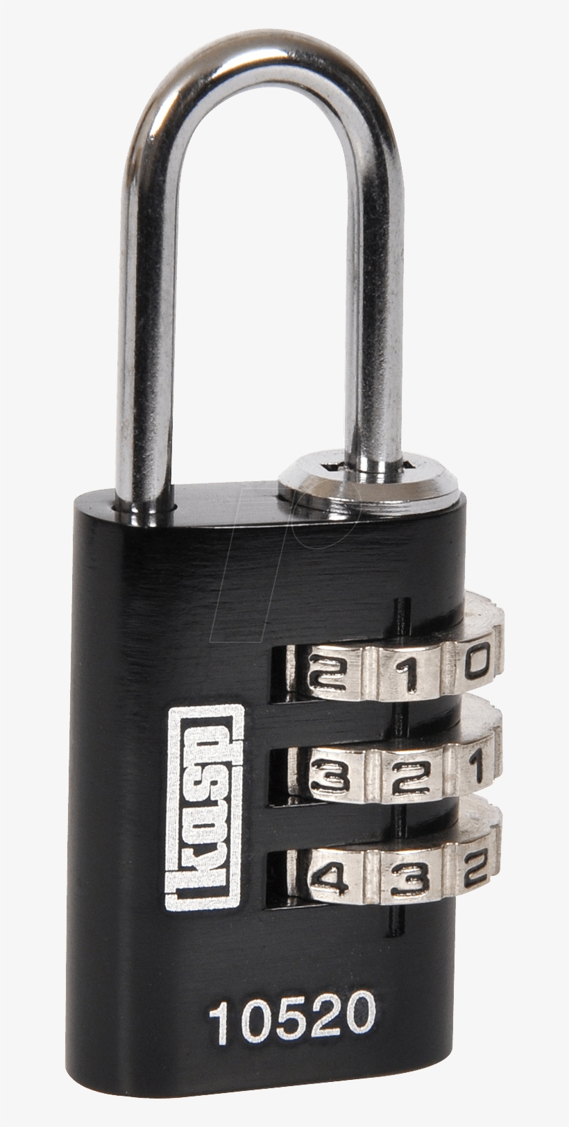 Kasp Combination Lock, 3 Rows, 20 Mm, Black Kasp K10520blad - Kasp 105 ...