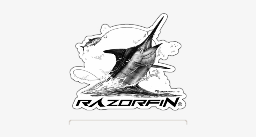 Razor Fin Fishing Tuna Bait Marlin Decal - Pull Fish Out Of Water PNG ...