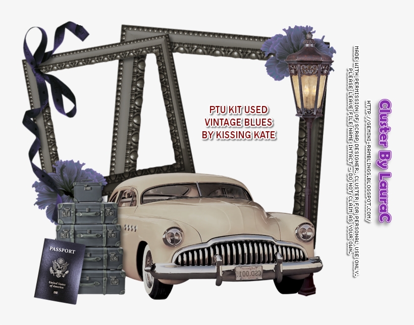 I've Created A Cluster Frame For Your Personal Use - Vintage 1970s Navy ...