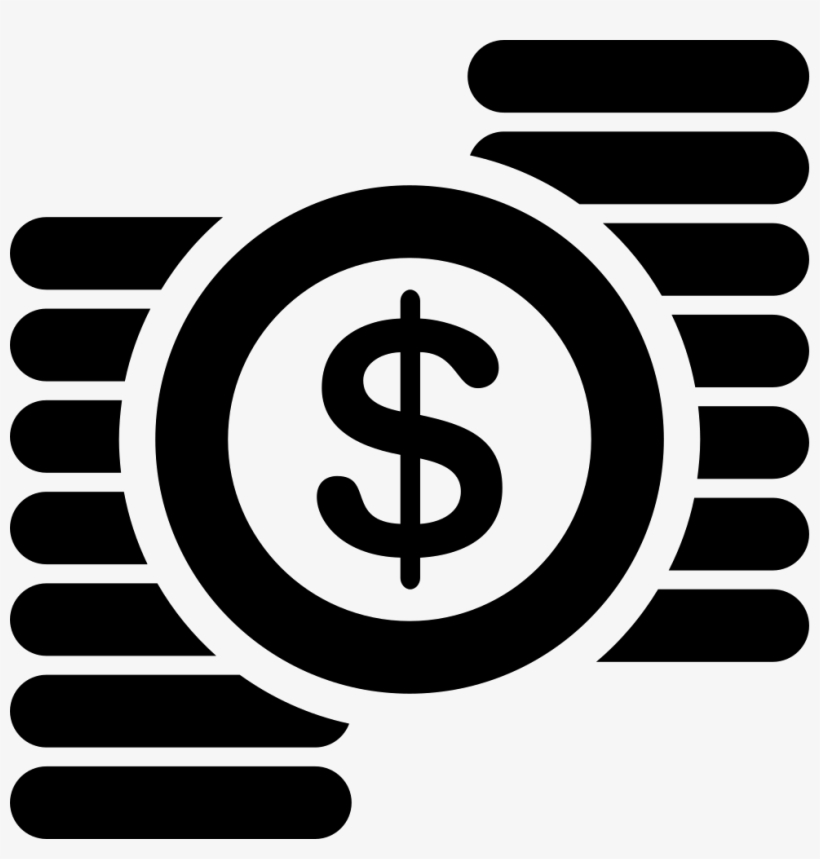 Dollar Sign And Piles Of Coins Comments - Revenue Icon Png Black PNG ...
