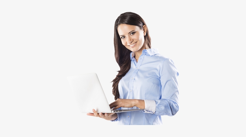 Woman - Woman With Computer Png PNG Image | Transparent PNG Free ...