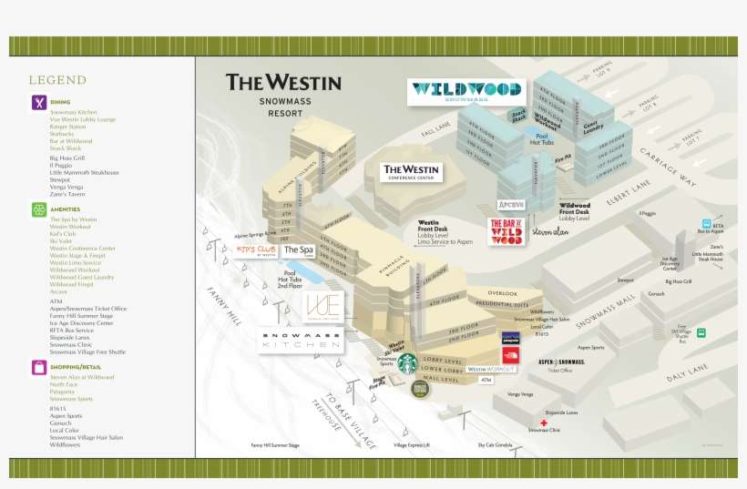 The Westin Snowmass Resort Map - The Westin Snowmass Resort PNG Image ...