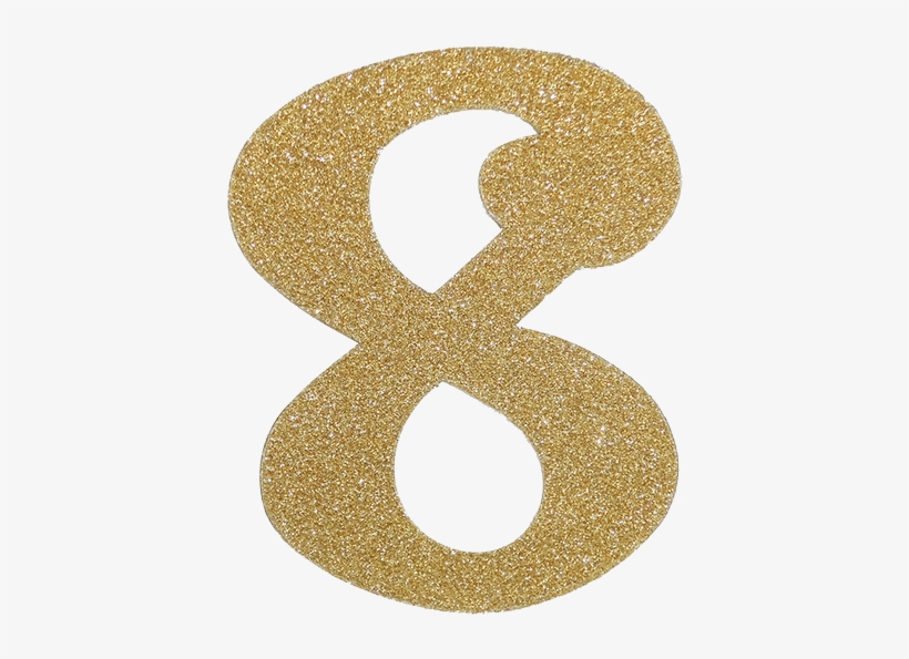Download Number 8 Gold Glitter | Transparent PNG Download | SeekPNG