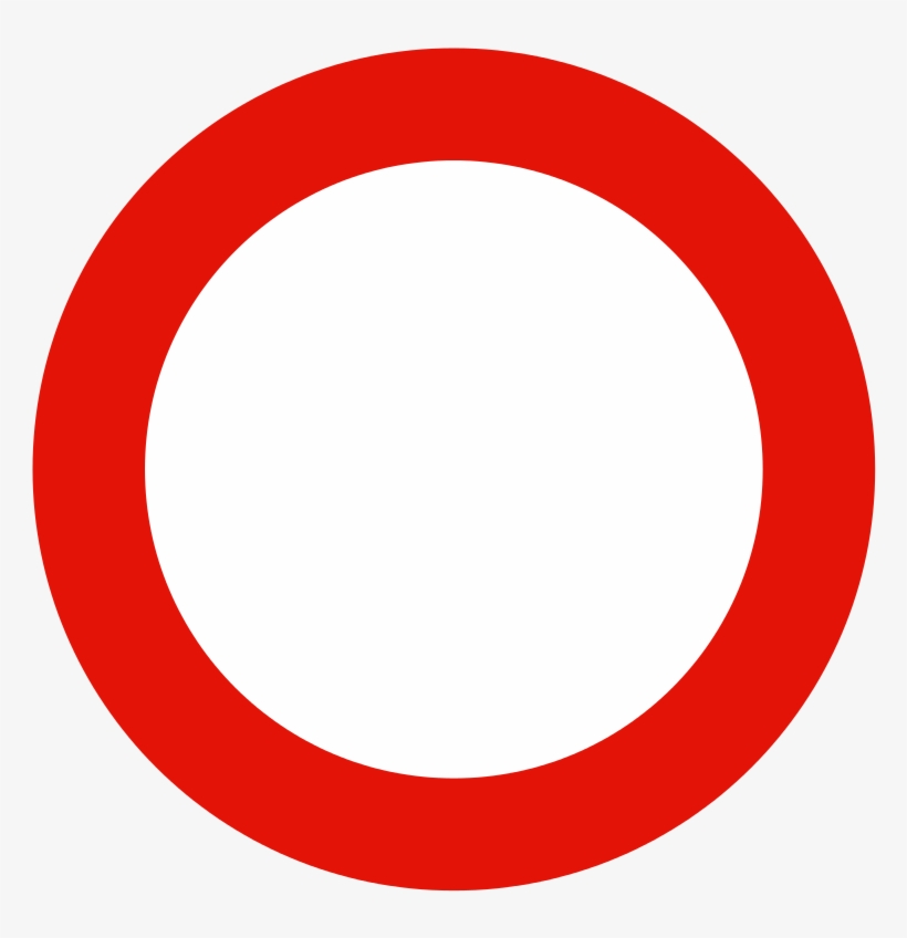 Spain Traffic Signal R100 - Red Circle Outline Transparent PNG Image ...
