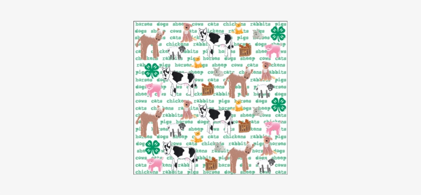 4 H Animals Scrapbook Paper Ls252 - 4 H Clover PNG Image | Transparent ...