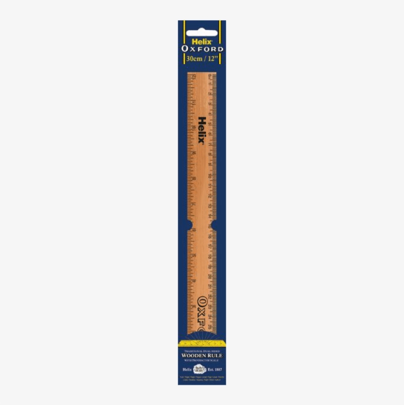 Helix Oxford Traditional Wooden Ruler - Helix 30cm /12" Oxford Shatter ...