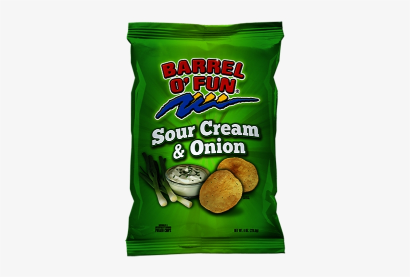Barrel O Fun Sour Cream & Onion Potato Chips - Barrel O Fun PNG Image ...