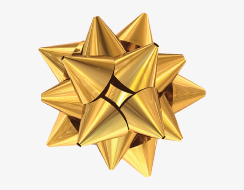 Golden Bow - Gold Christmas Present Bow PNG Image | Transparent PNG ...