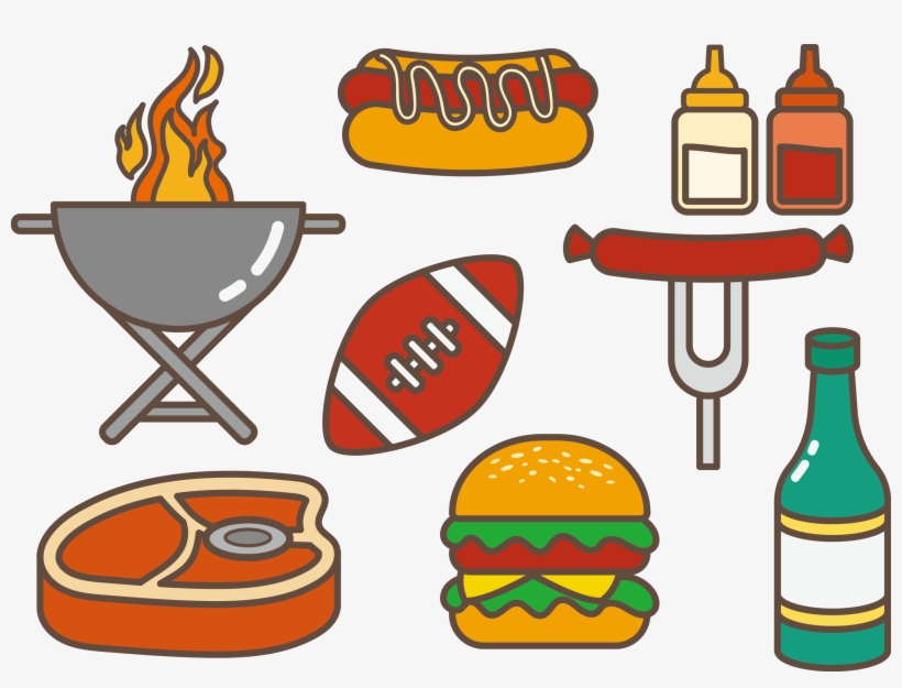 Hamburgers Clipart Barbeque Food - Tailgate Food Clip Art PNG Image ...