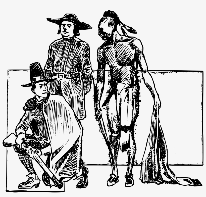 Indian And Pilgrims Banner Royalty Free - Clip Art PNG Image ...