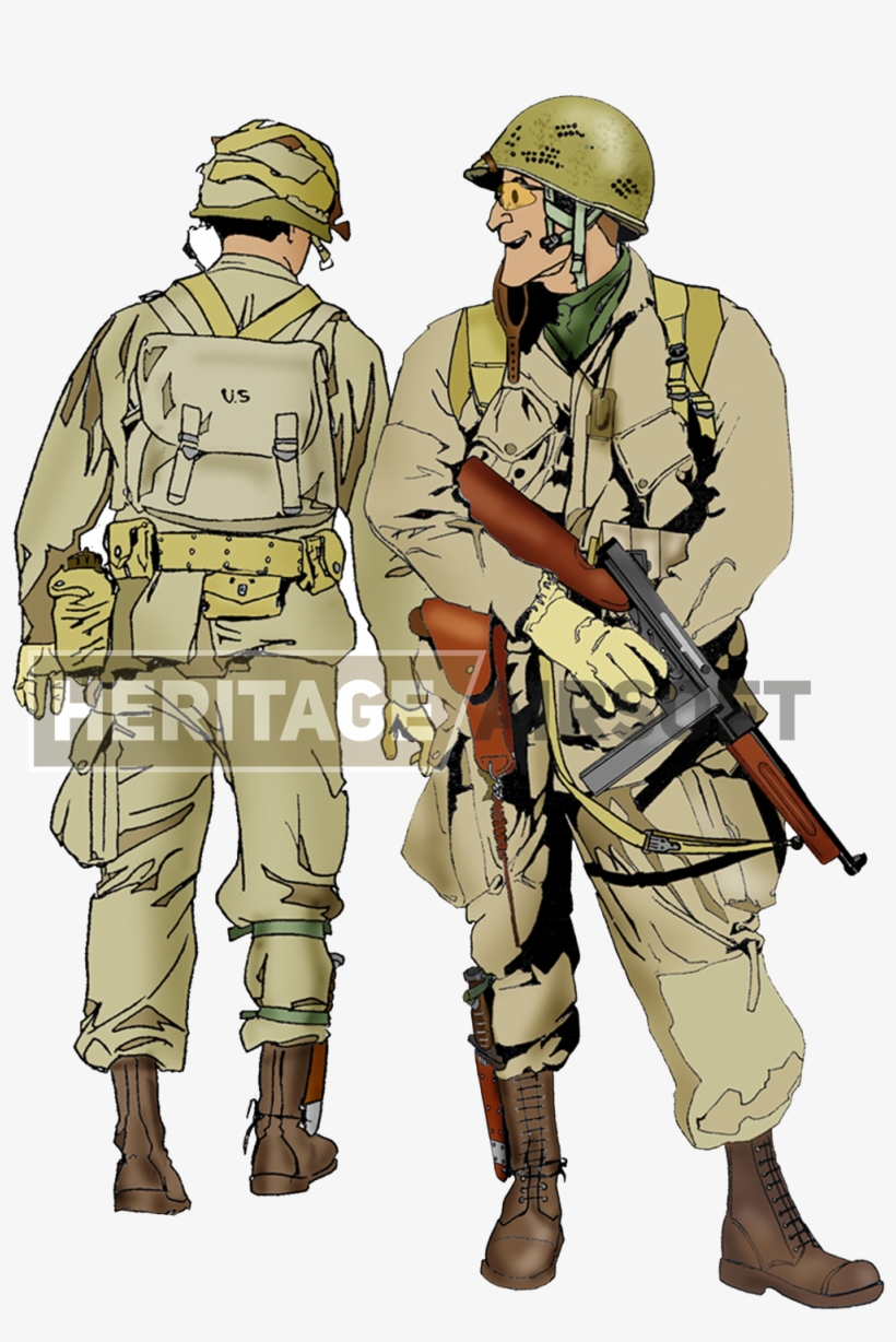 Us M42 Paratrooper, Normandy - Ww2 Paratrooper Loadout PNG Image ...