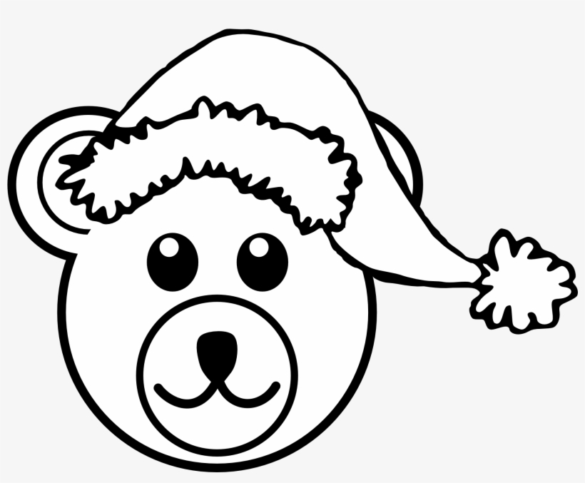 Christmas Bear Clipart Black And White