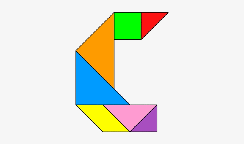 Tangram Letter C - Tangram Puzzle Letter C PNG Image | Transparent PNG ...