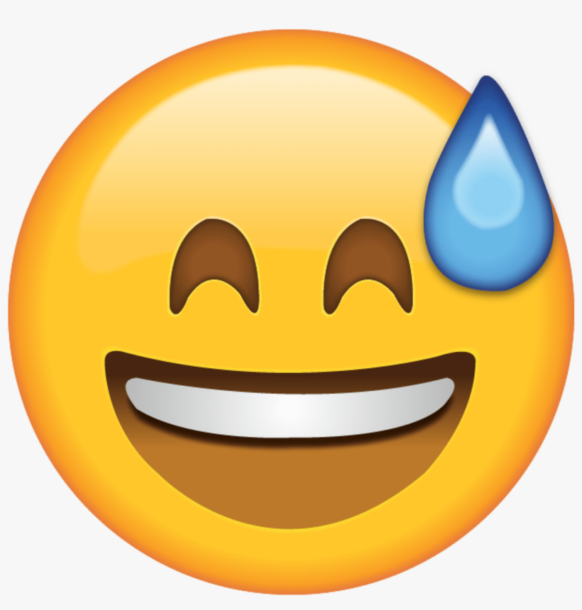 Download Whatsapp Sweat Emoji - 😅 Emoji | Transparent PNG Download ...