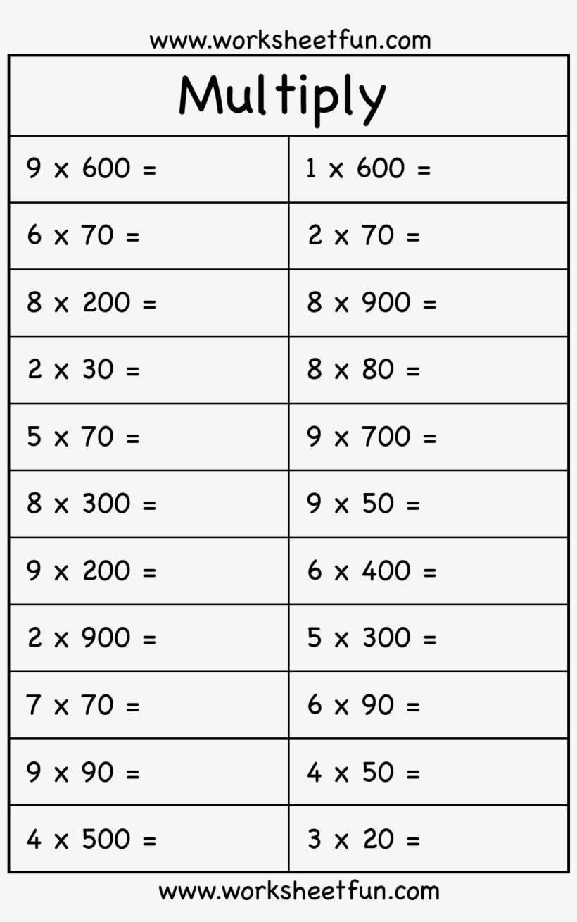 Download Multiplying By Tens Worksheet | Transparent PNG Download | SeekPNG