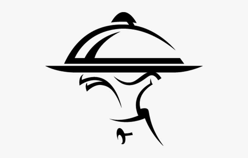 Waiter And Tray Kitchen Wall Sticker - Catering Vector PNG Image ...