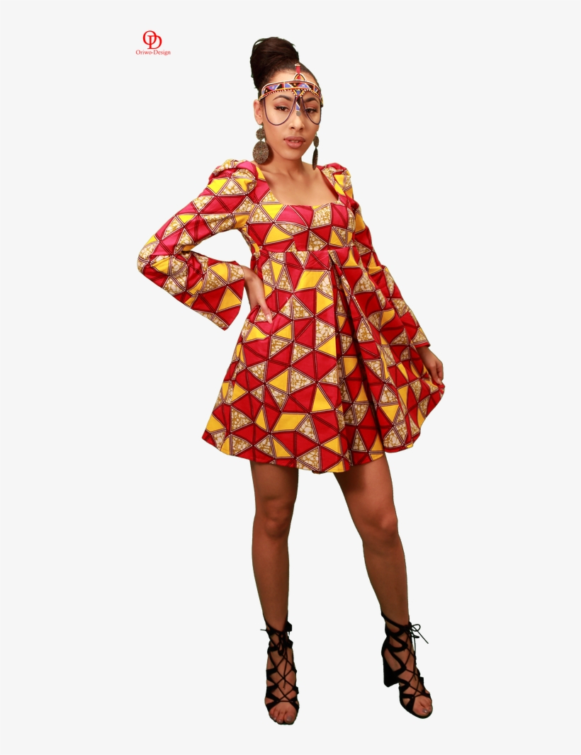 A-line African Print Dress - Dress PNG Image | Transparent PNG Free ...