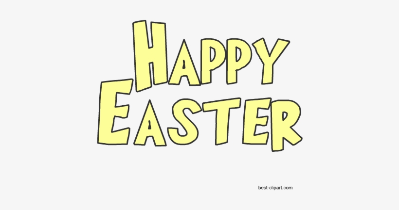 Happy Easter In Yellow Color, Free Clip Art - Clip Art PNG Image ...