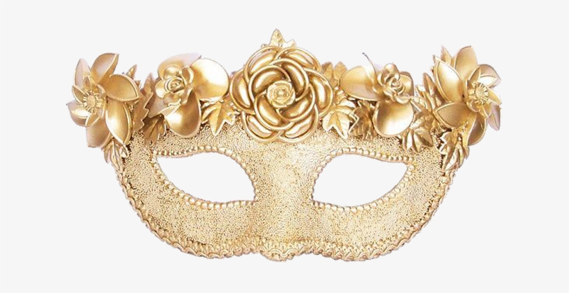 Download Masquerade Ball Background Png - Gold Flower Masquerade Mask ...