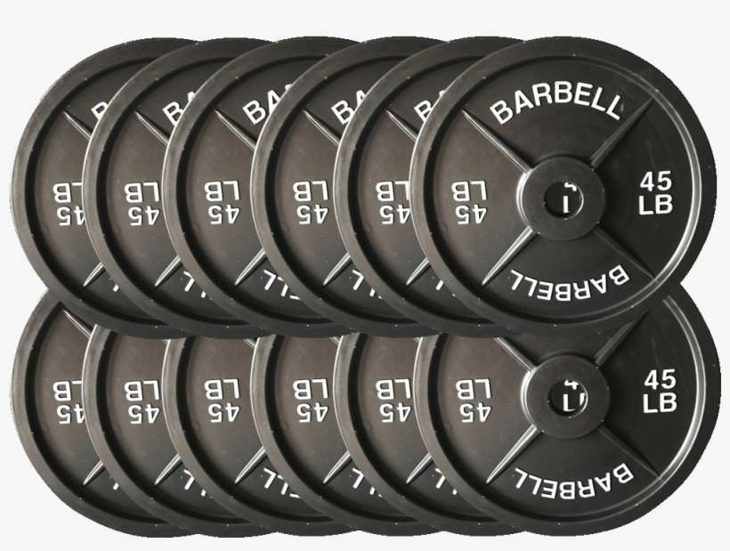 Fake Weights 45 Lb Barbell Weight Plates 6 Pairs - Barbell Weights PNG ...