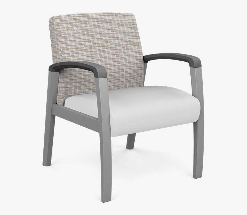 Aviera Metal 21 Inch Guest Chair, Designtex Leap Arctic, - Wood Arm ...