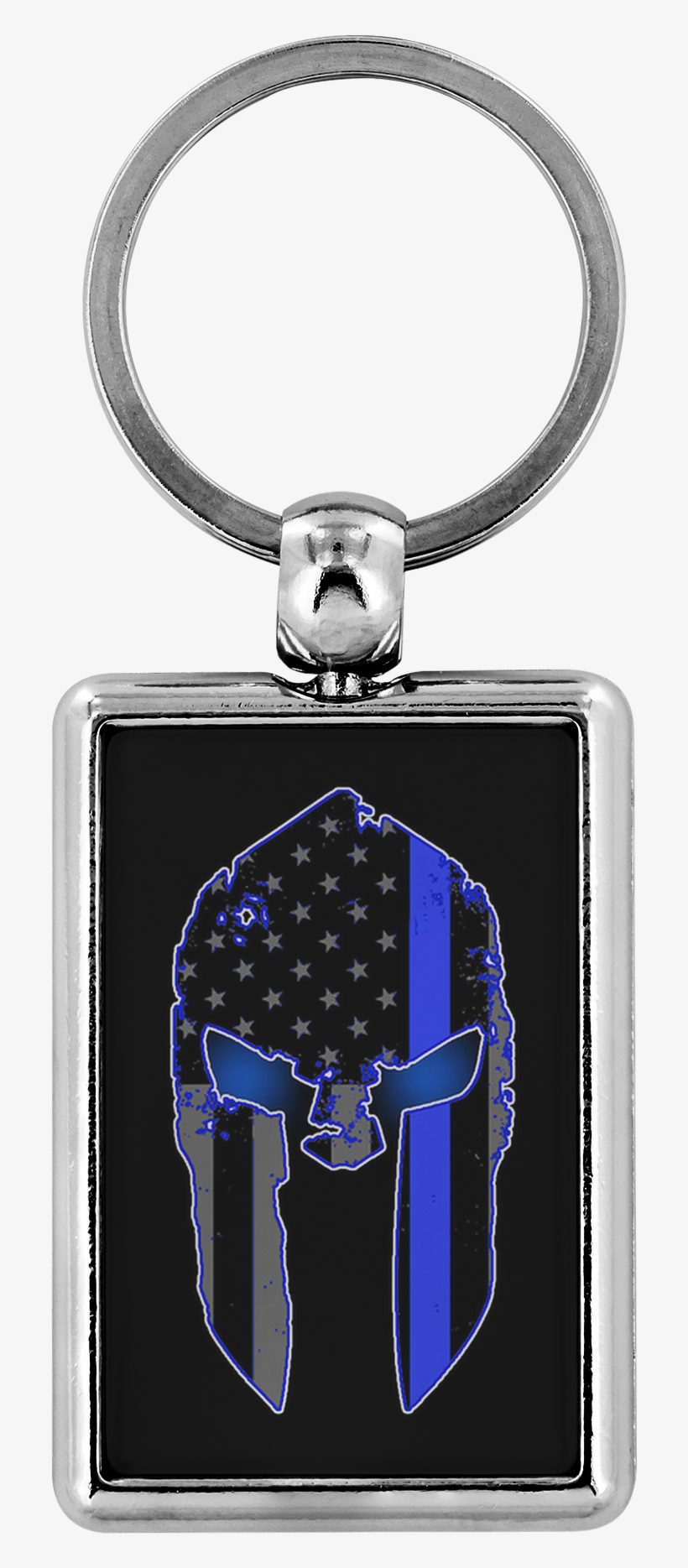 Spartan Helmet Thin Blue Line Keychain - Keychain PNG Image ...