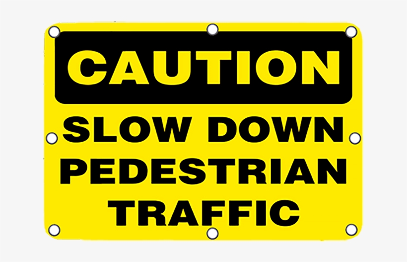 Ts40 Flashing Caution Slow Down Pedestrian Traffic - Accuform Signs ...