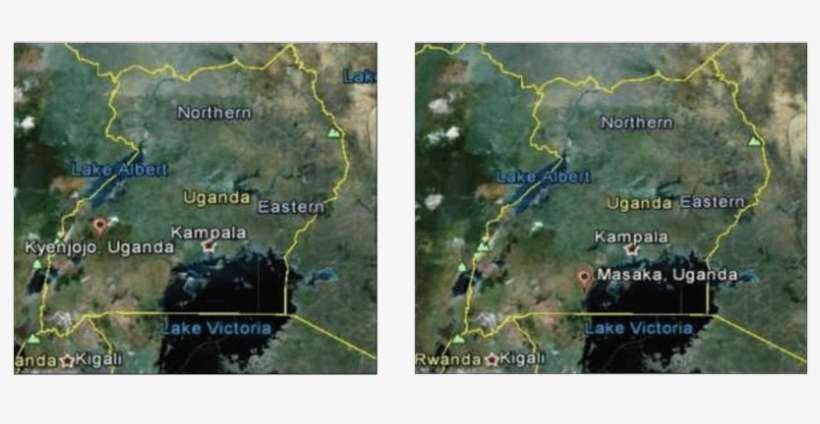 Map Of Uganda Showing District Locations Of Kyenjojo - Atlas PNG Image ...
