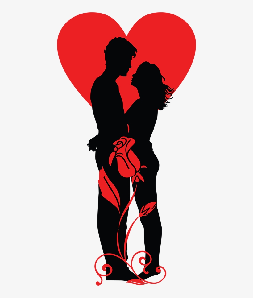 Romantic Couple Silhouette - Valentines Couple Clipart PNG Image ...