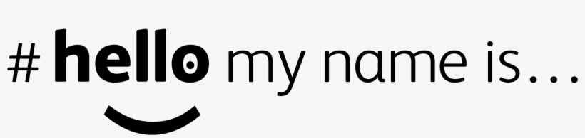Hello My Name Is Template - Name Black And White PNG Image ...