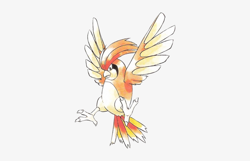 Red Blue Pidgeotto - Pokemon Sugimori Kanto Art Pidgey PNG Image ...