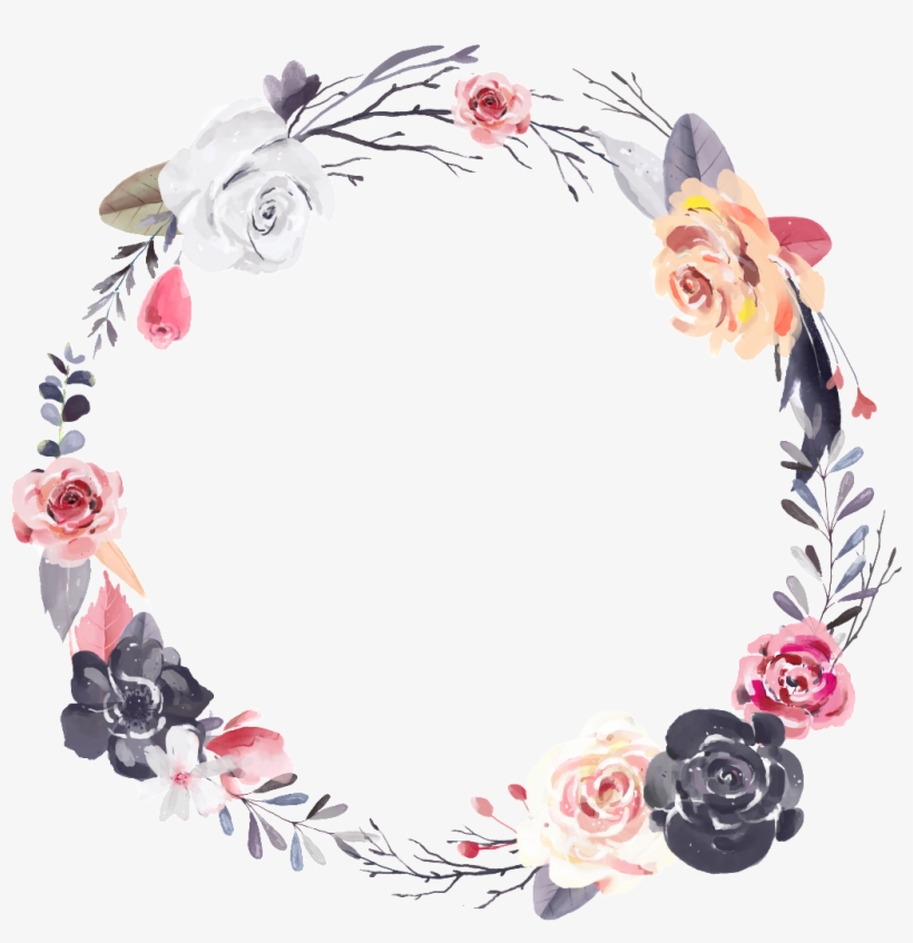 Hand Painted Black Rose Garland Png Transparent - Portable Network ...