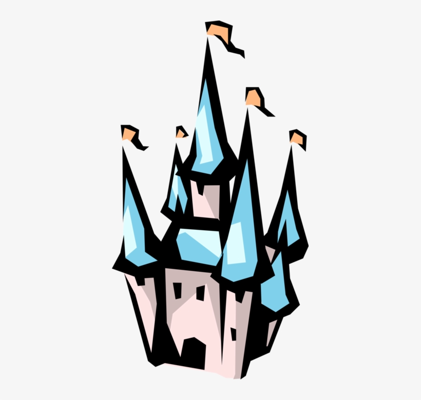 Vector Illustration Of Disney Medieval Castle Fortress - Disney Castle ...