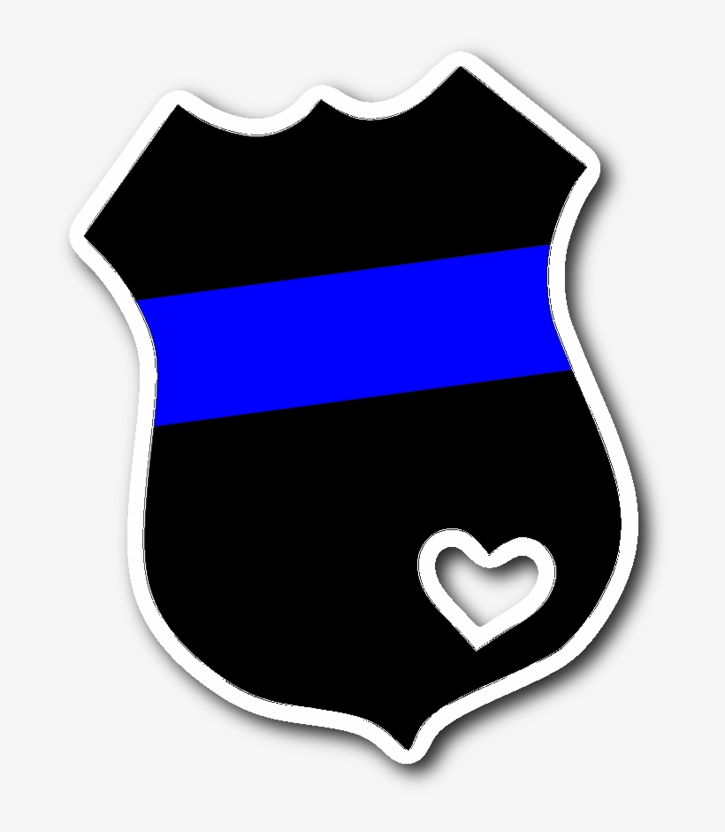 Download Thin Blue Line Police Badge With A Heart Die Cut Vinyl - Decal ...