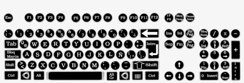 Vintage Keyboard Round Keys By Pendragon1966 On Clipart - Computer ...