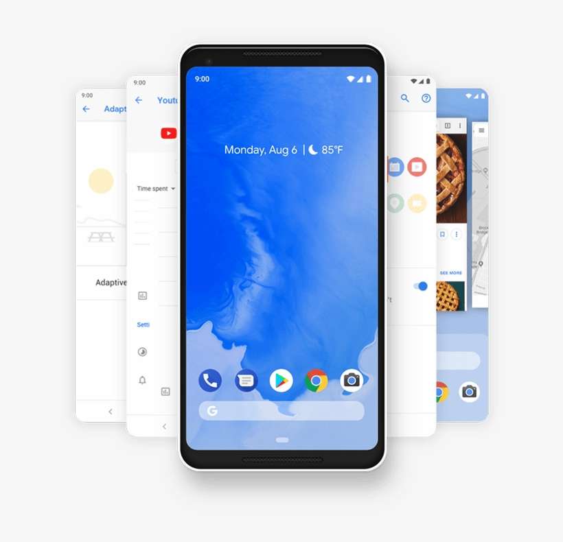 Mobile Phone Png Png - - Android Pie Home Screen PNG Image ...