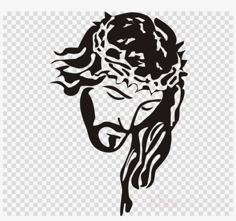 Stencil Jesus Clipart Stencil Christianity Holy Face - Wall Stickers Of ...