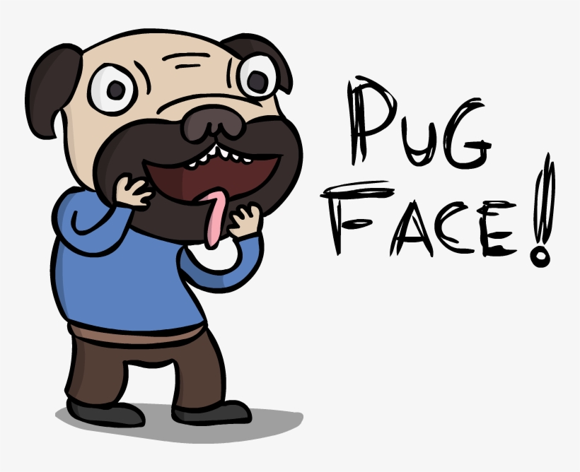 Pug Face By ~ellsimp On Deviantart - Cartoon PNG Image | Transparent ...