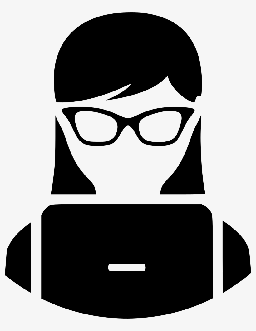 Student Lady Laptop Svg - Student With Laptop Icon PNG Image ...