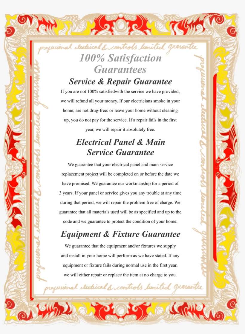 Professional Electrical 100% Satisfaction Guarantees - Electricity PNG ...