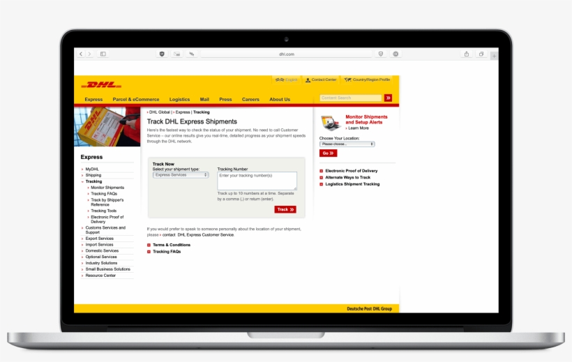 Image Of Dhl Package Tracking Website - Dhl PNG Image | Transparent PNG ...