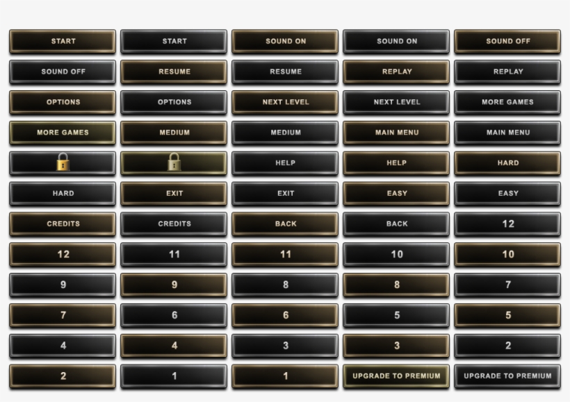 30 Game Buttons Set - Collection PNG Image | Transparent PNG Free ...