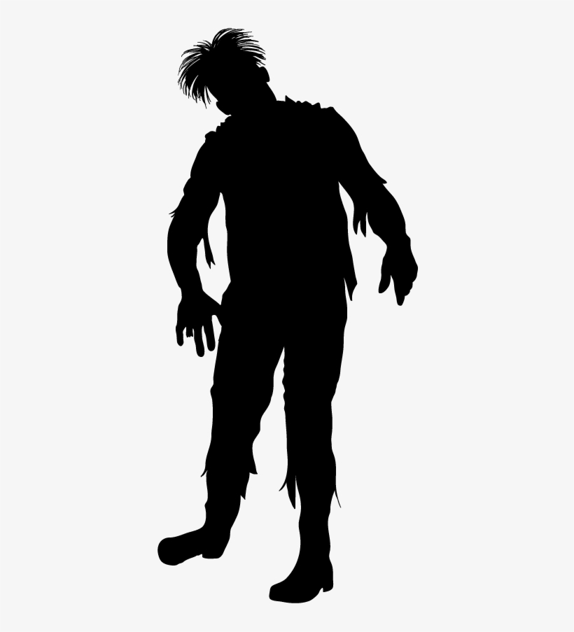 Scary Zombie Silhouette Sticker - Dead School Boy Costume PNG Image ...