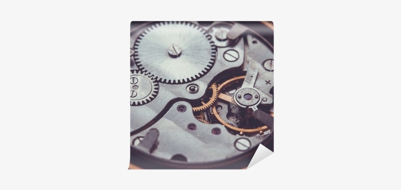 Close-up Of Old Clock Watch Mechanism Wall Mural • - Clock PNG Image ...