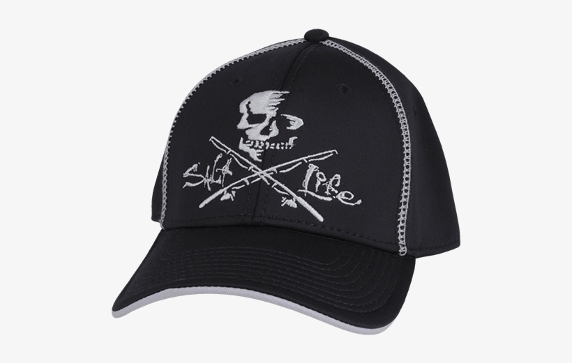 Slm259 Black Front - Salt Life Slbt001 Skull Flag PNG Image ...