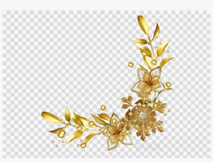 Download Download Gold Flowers Border Png Clipart Borders And - Just ...