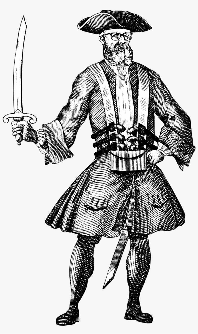 Blackbeard The Pirate With Hipster Glasses - T Blackbeard The Pirate ...
